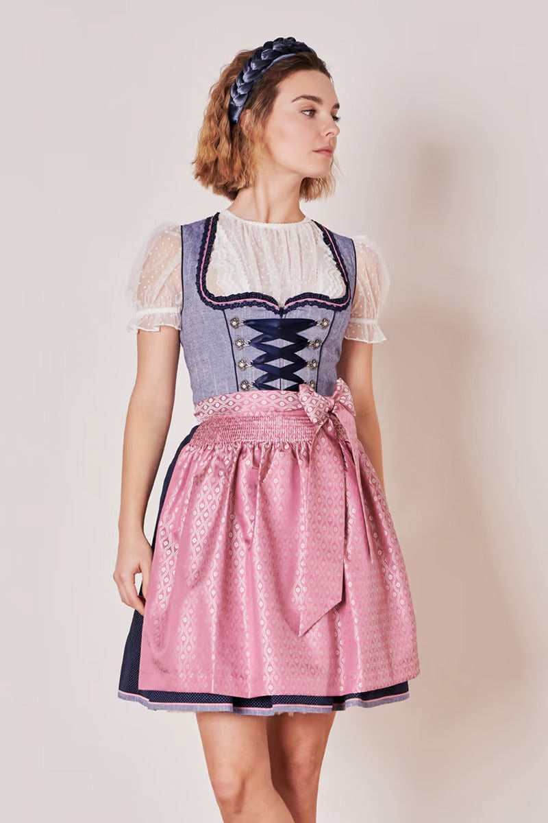 Kruger Mini Dirndl 2pcs. 60cm "Skylar" blue – CA Dirndl Haus