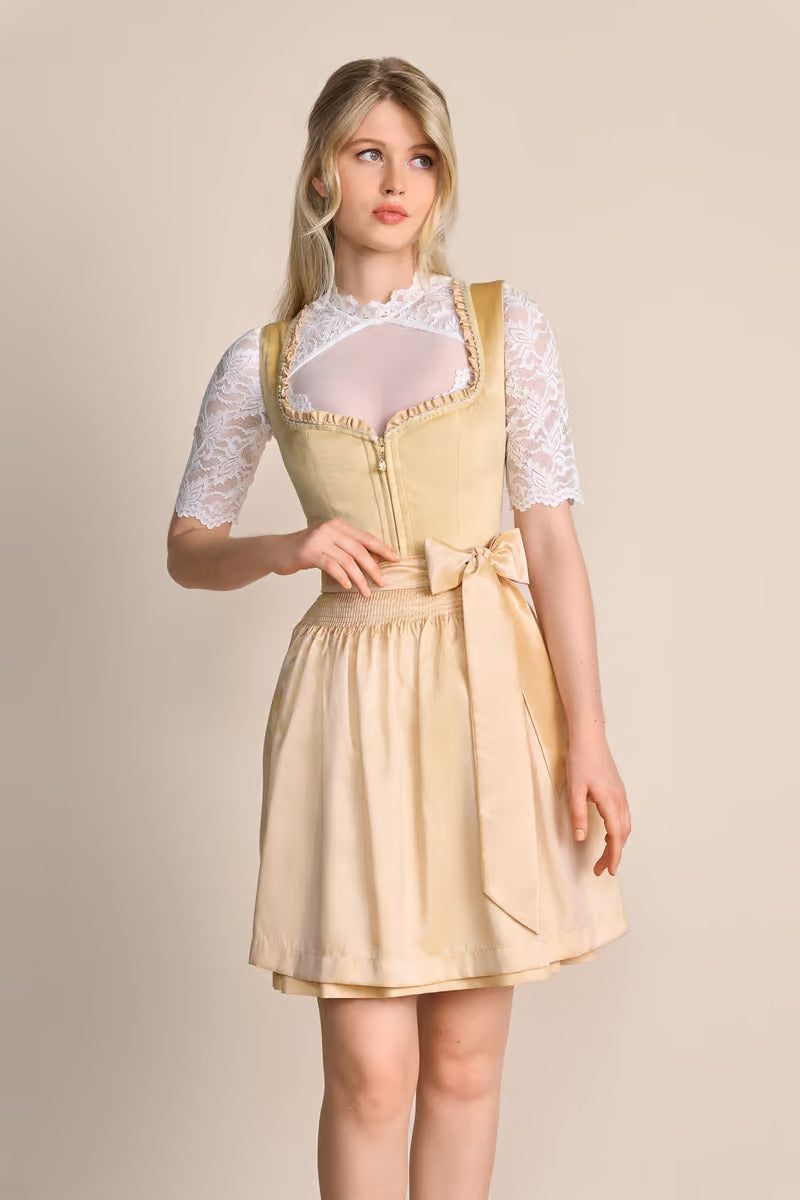 Kruger Mini Dirndl 2pcs. 50cm 'Annina' Yellow - Elegant Design – CA ...