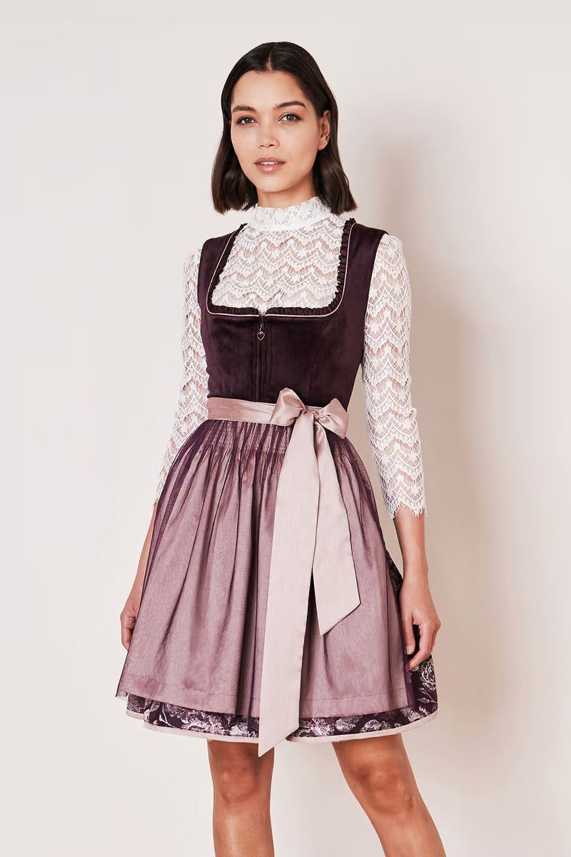 Kruger Mini Dirndl 2pcs. 50cm "Joelina" berry (42) – CA Dirndl Haus